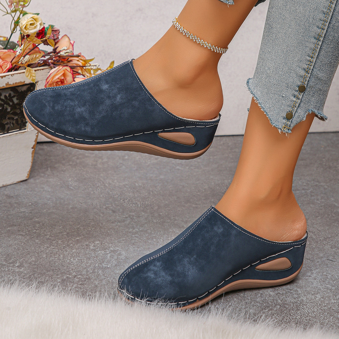 Dacea™ | Signature Suede Daily-Comfort Wedge Slippers – Kelly Dublin